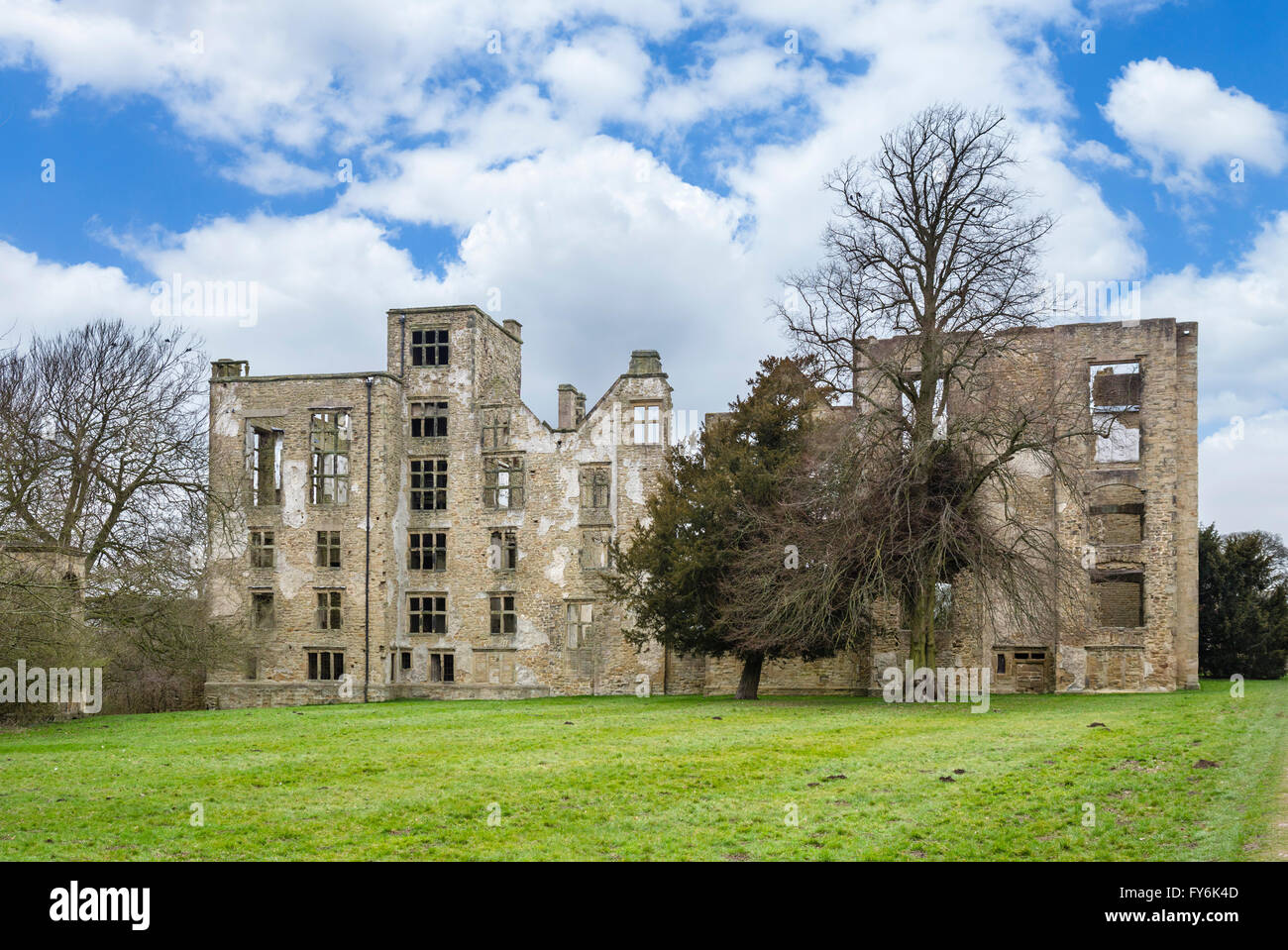 Hardwick Old Hall, the ruins of an Elizabethan country house near ...