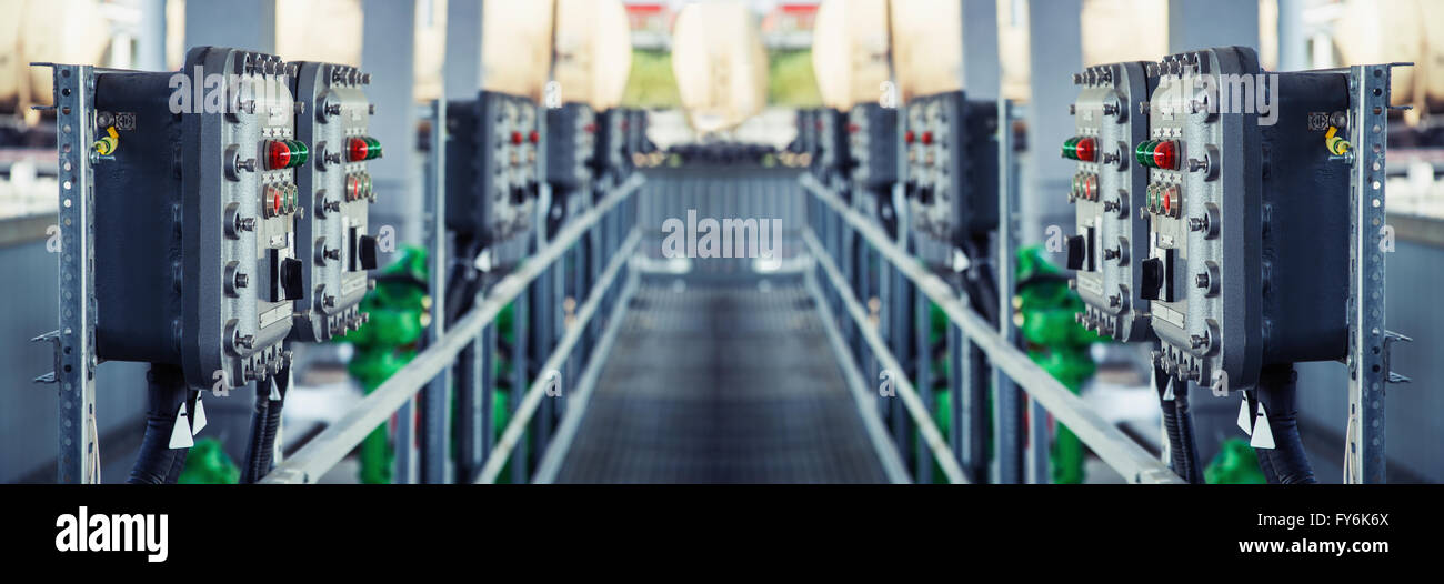 control panel with switches and lamps Stock Photo - Alamy