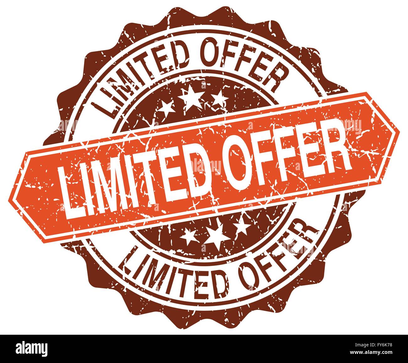 limited offer orange round grunge stamp on white Stock Vector Image ...