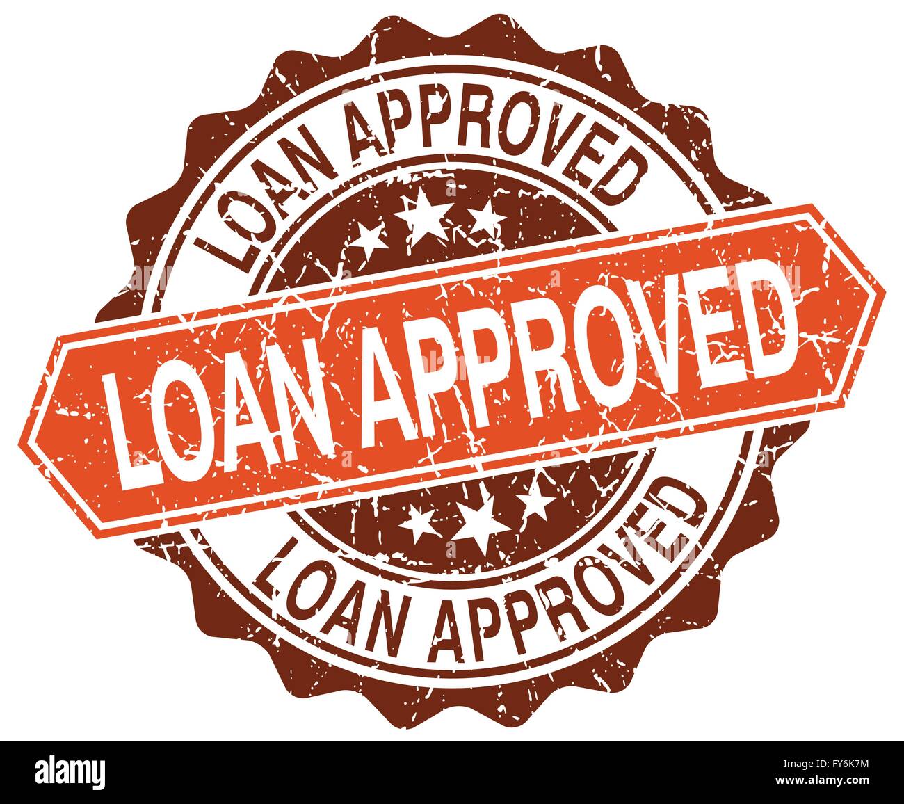loan approved orange round grunge stamp on white Stock Vector Image ...