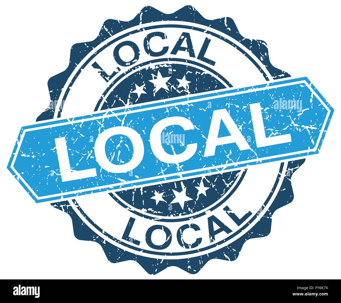 local blue round grunge stamp on white Stock Vector Image & Art - Alamy