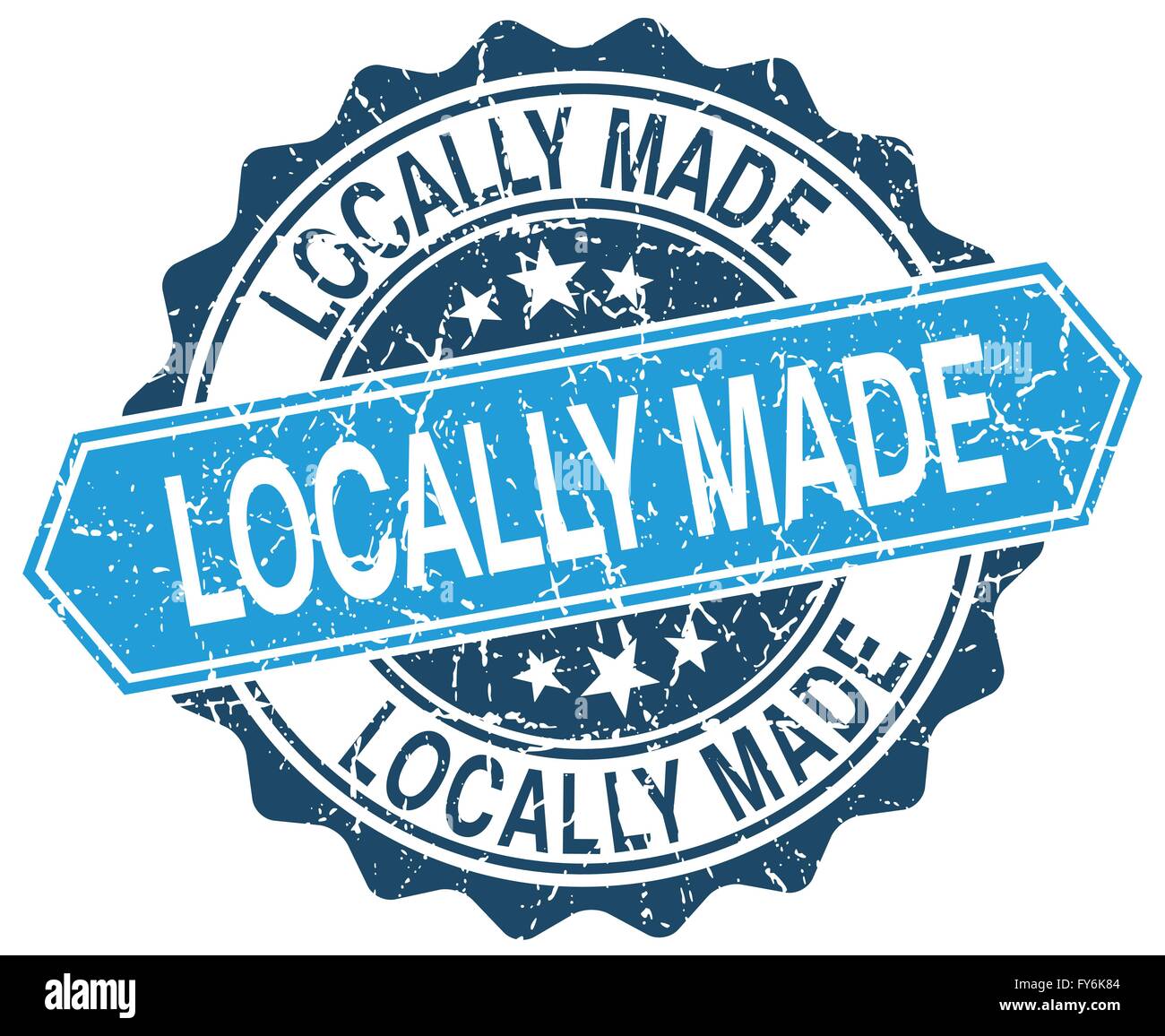 locally made blue round grunge stamp on white Stock Vector Image & Art ...