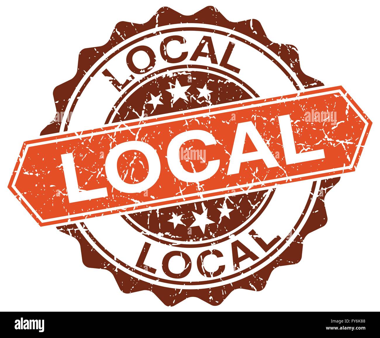 local orange round grunge stamp on white Stock Vector Image & Art - Alamy