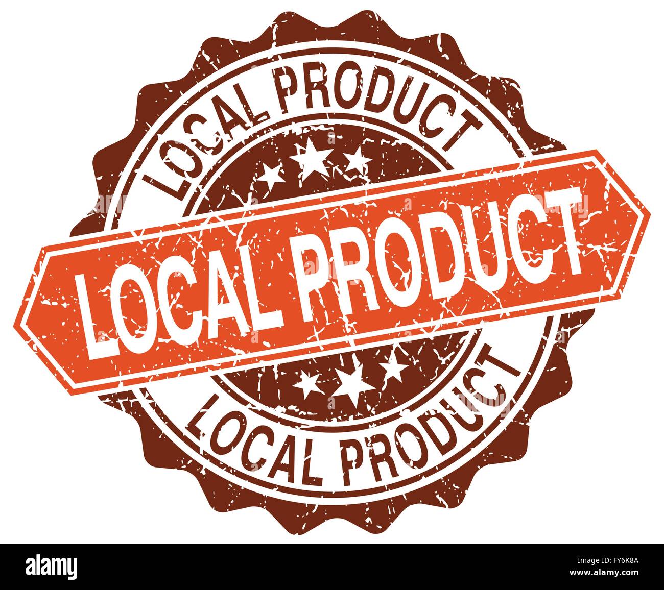 local product orange round grunge stamp on white Stock Vector Image ...
