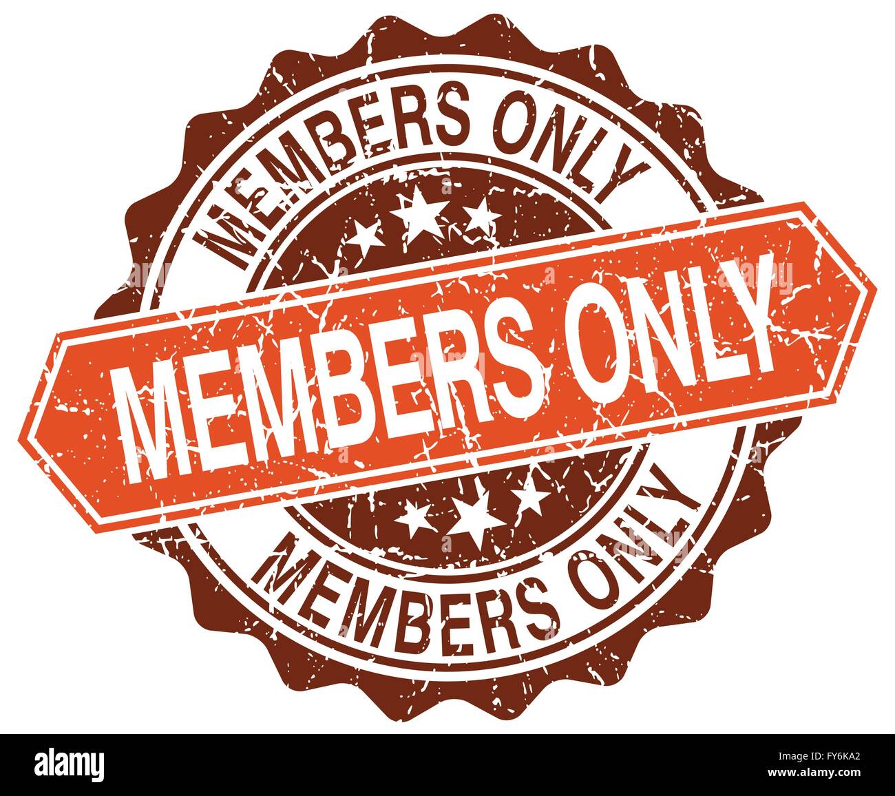 members only orange round grunge stamp on white Stock Vector Image ...