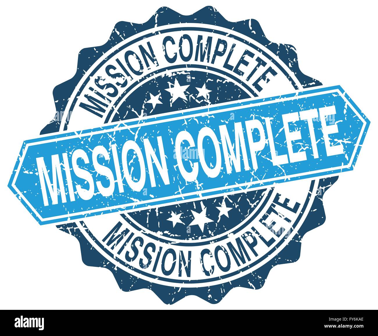 mission complete blue round grunge stamp on white Stock Vector Image ...