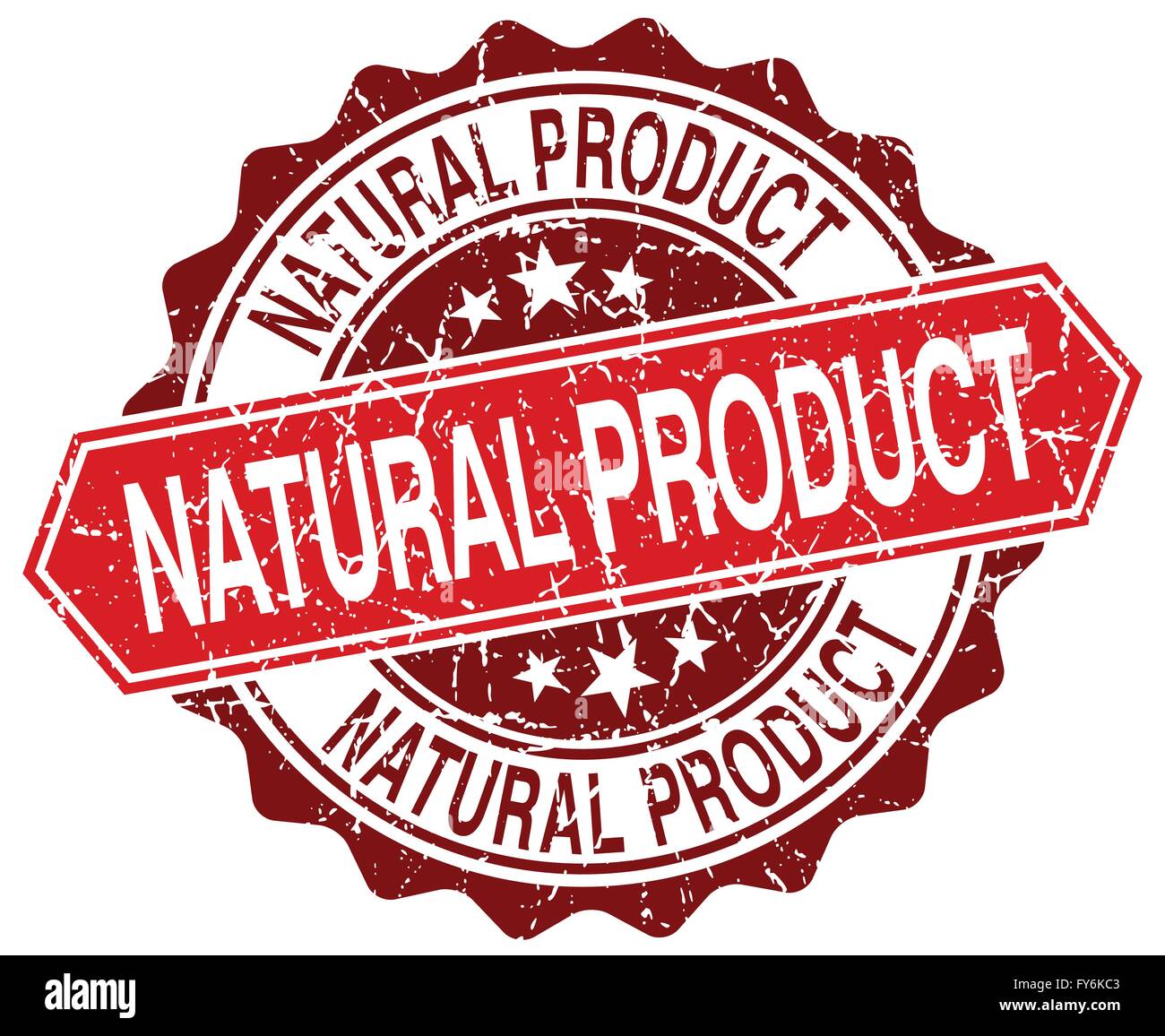 natural product red round grunge stamp on white Stock Vector Image ...