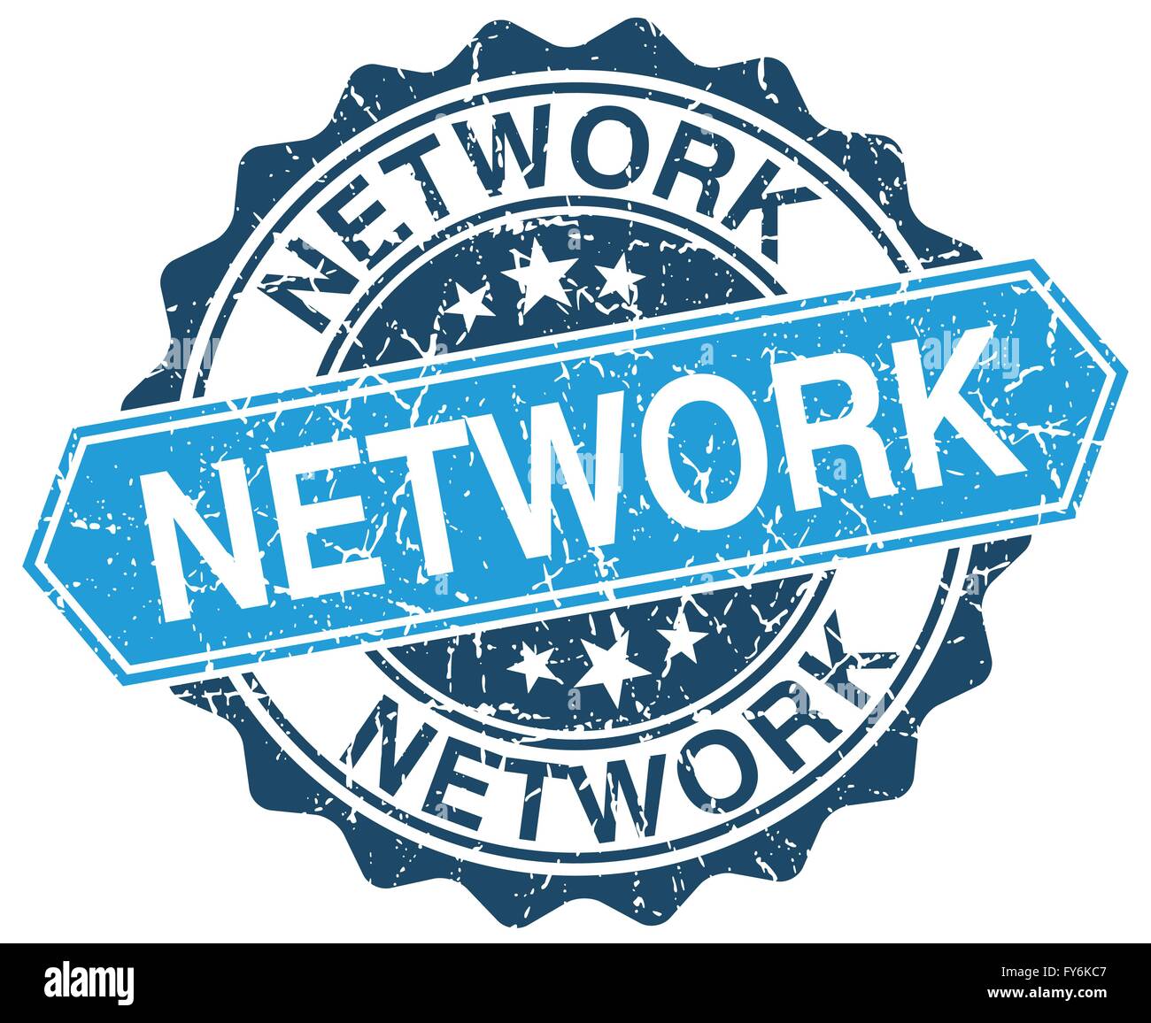 network blue round grunge stamp on white Stock Vector Image & Art - Alamy