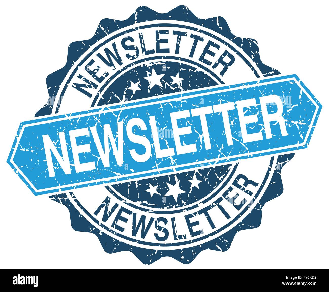 newsletter blue round grunge stamp on white Stock Vector Image & Art ...