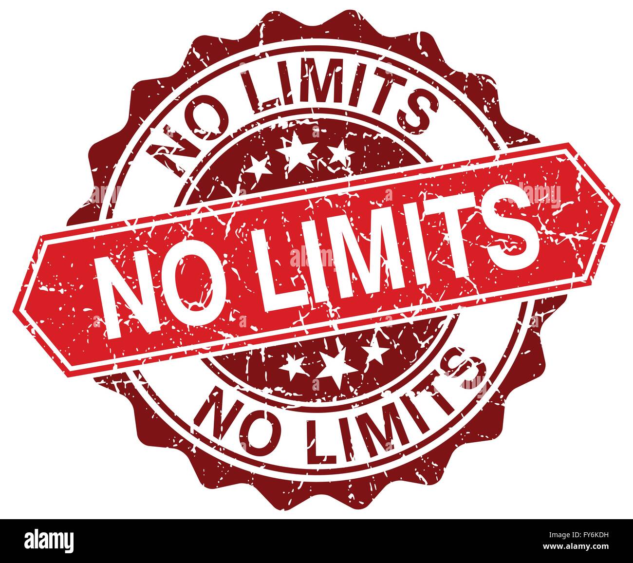 no limits red round grunge stamp on white Stock Vector Image & Art - Alamy