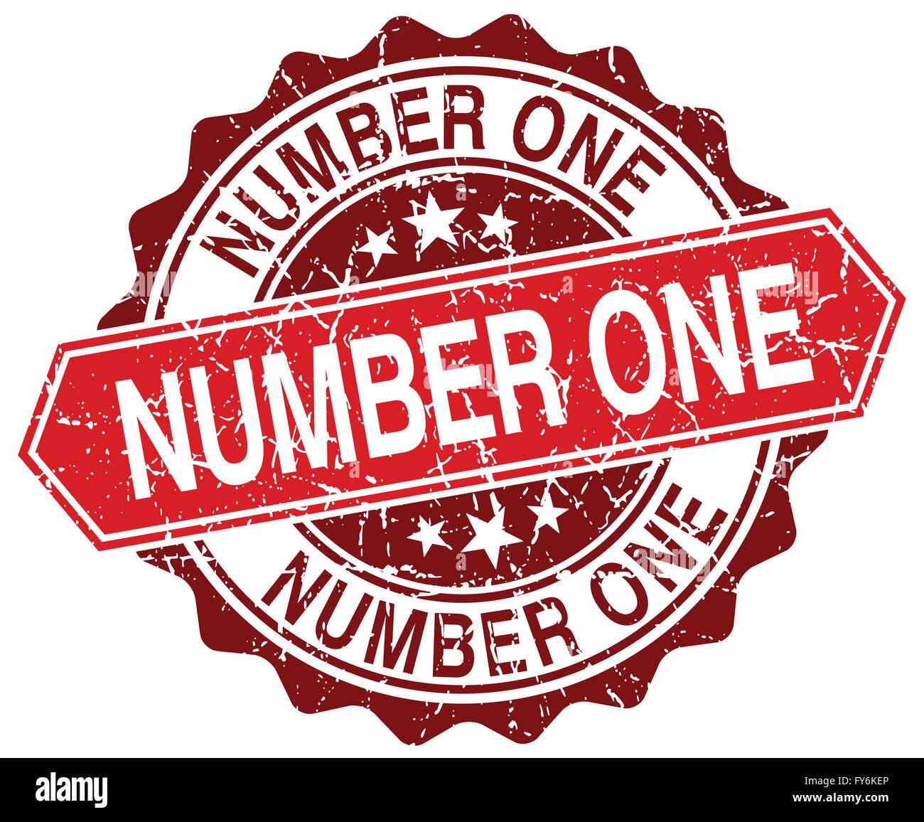 number one red round grunge stamp on white Stock Vector Image & Art - Alamy