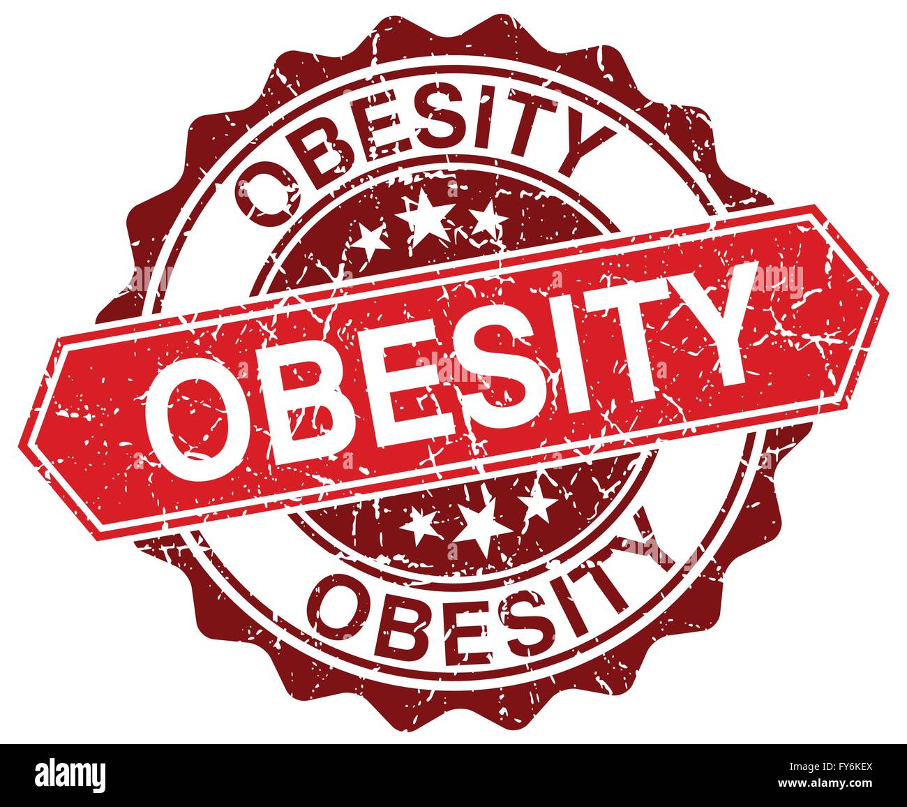 obesity red round grunge stamp on white Stock Vector Image & Art - Alamy