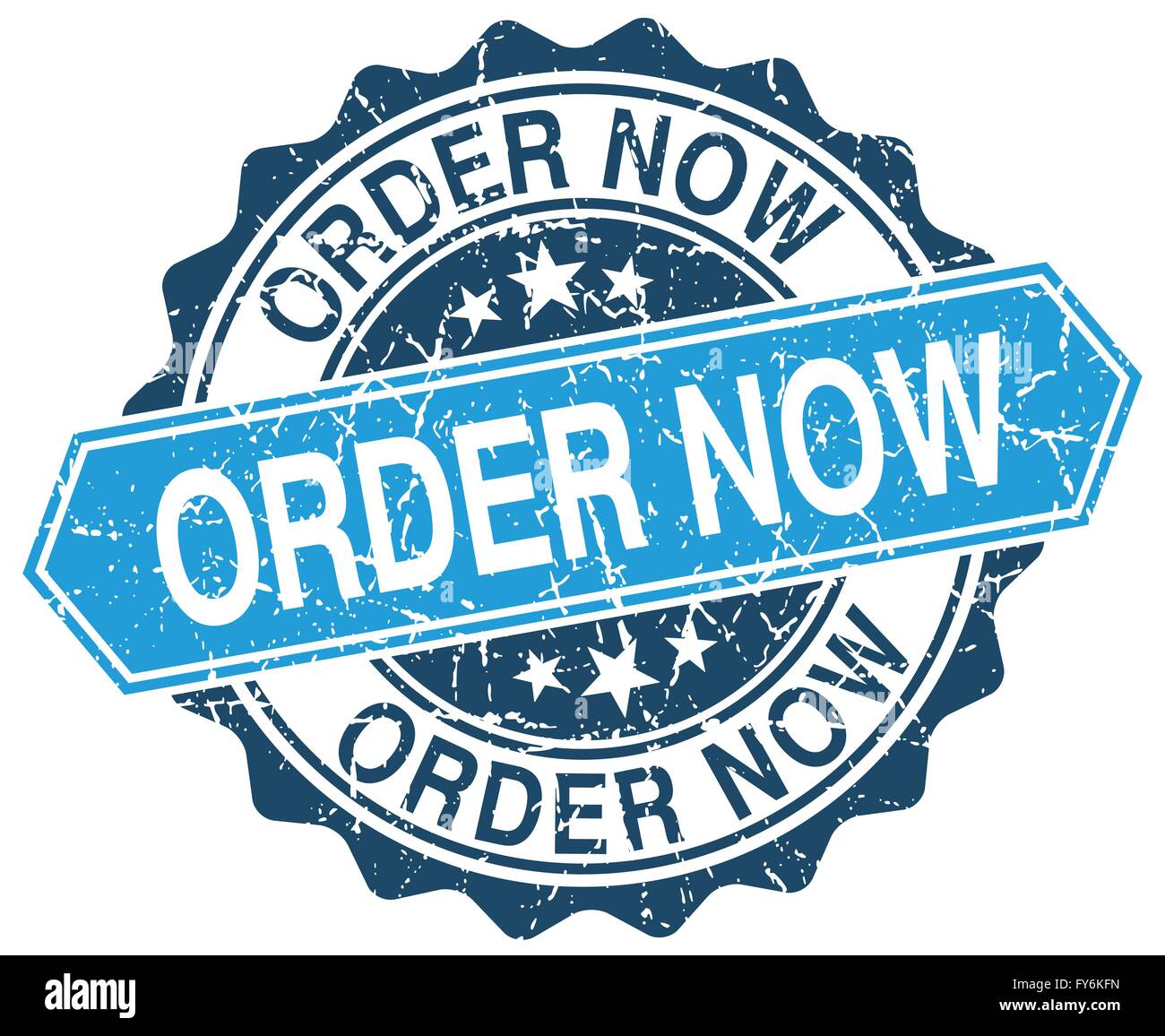 order now blue round grunge stamp on white Stock Vector Image & Art - Alamy