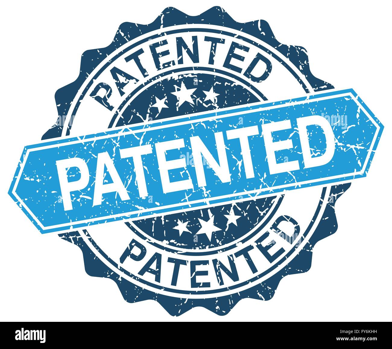 Patented blue round grunge Stock Vector Images - Alamy