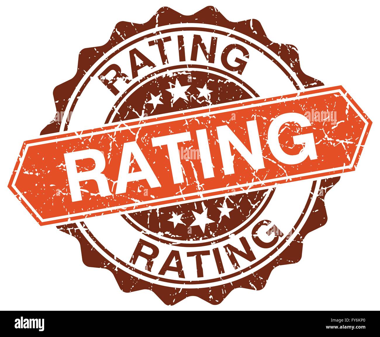 rating orange round grunge stamp on white Stock Vector Image & Art - Alamy