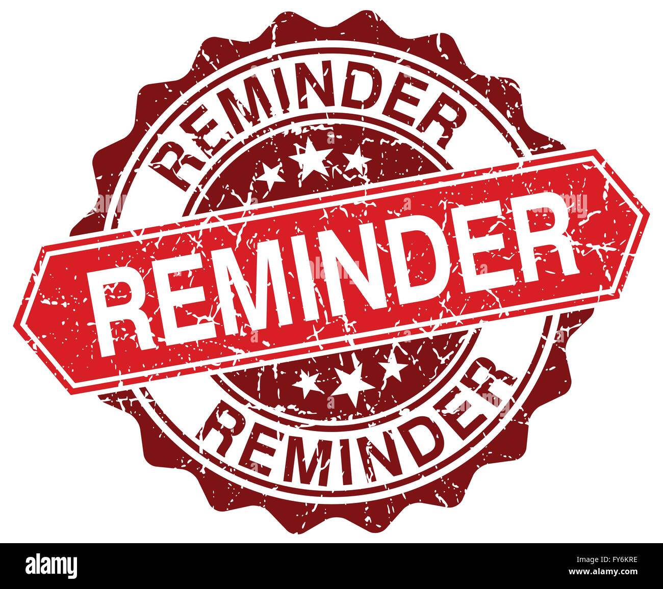 Reminder red round grunge Cut Out Stock Images & Pictures - Alamy