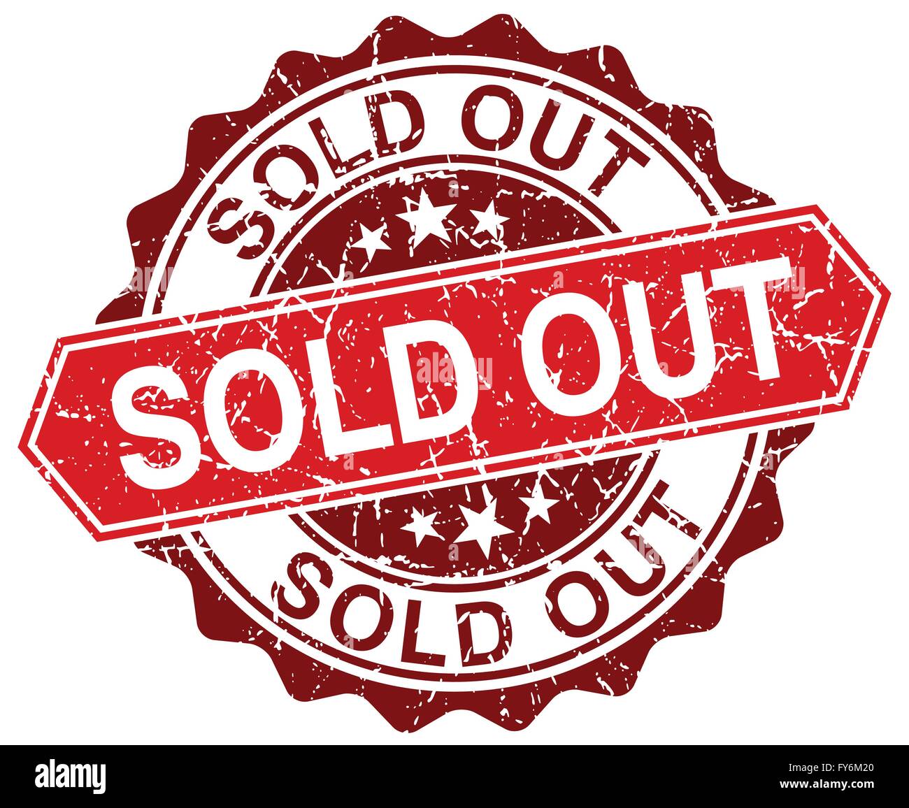 sold out red round grunge stamp on white Stock Vector Image & Art - Alamy