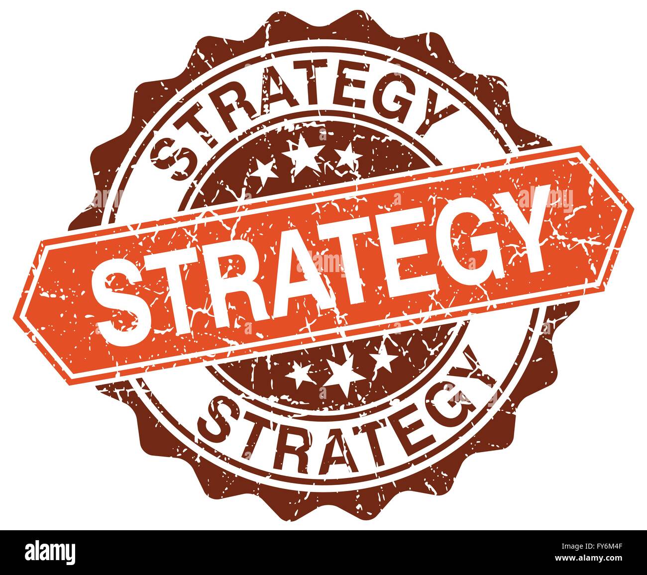 strategy orange round grunge stamp on white Stock Vector Image & Art ...