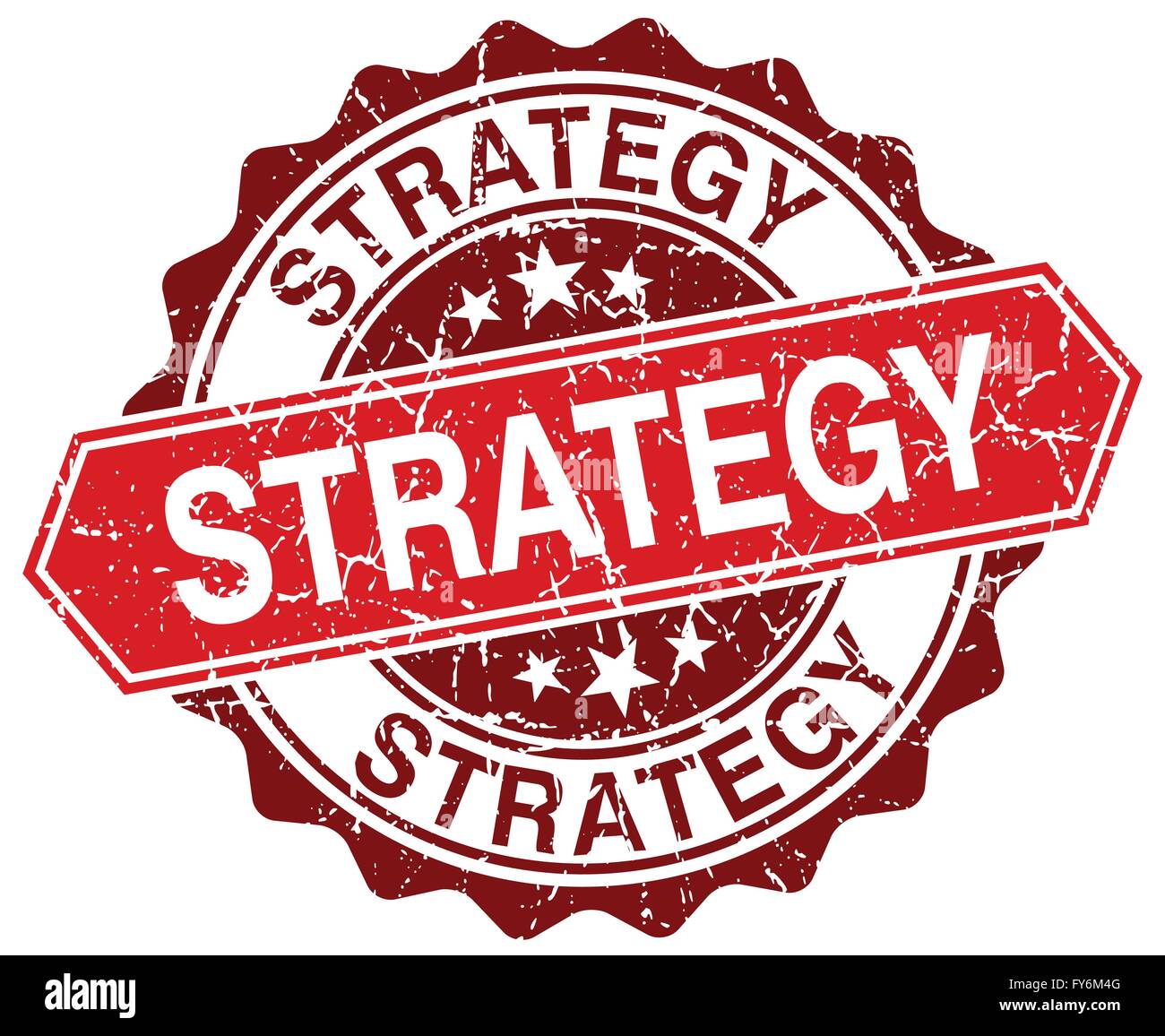 strategy red round grunge stamp on white Stock Vector Image & Art - Alamy