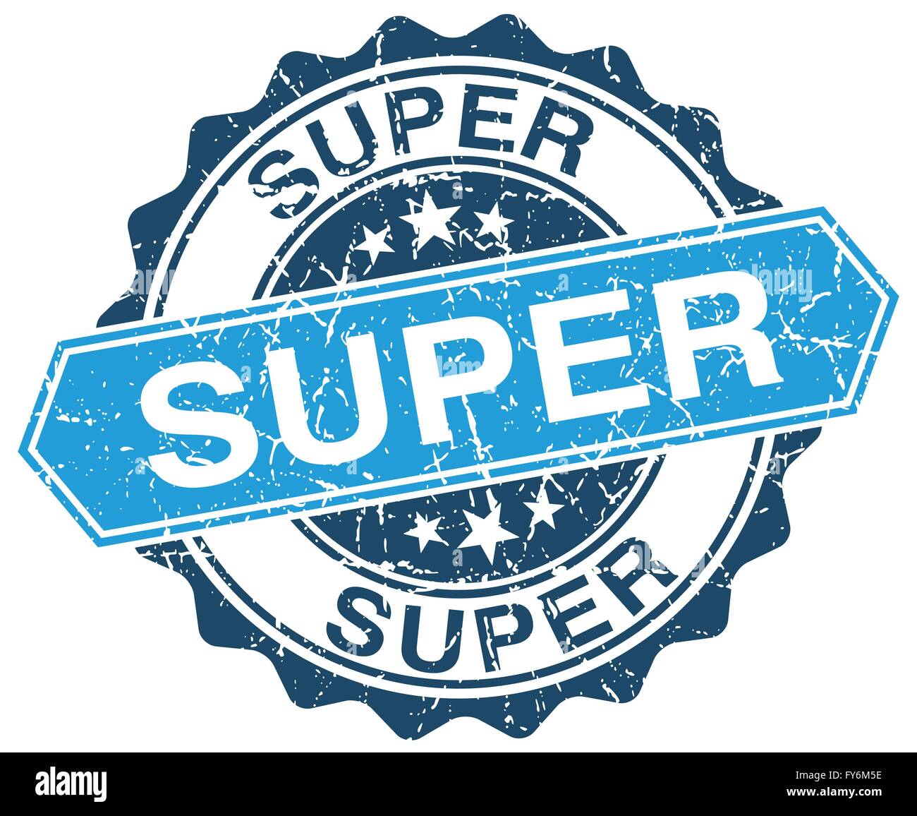 super blue round grunge stamp on white Stock Vector Image & Art - Alamy