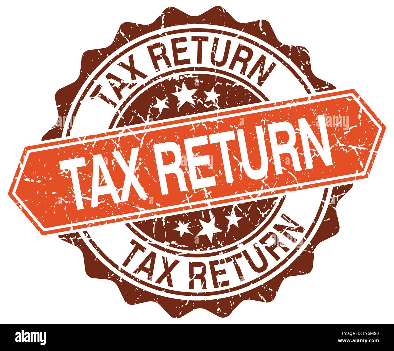 tax return orange round grunge stamp on white Stock Vector Image & Art ...