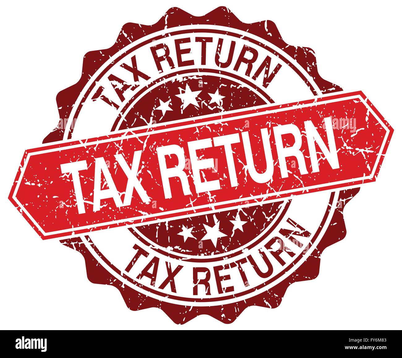 tax return red round grunge stamp on white Stock Vector Image & Art - Alamy