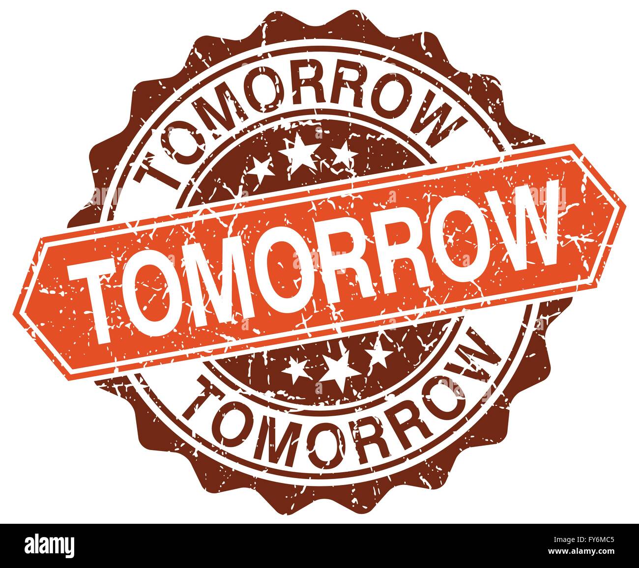 tomorrow orange round grunge stamp on white Stock Vector Image & Art ...