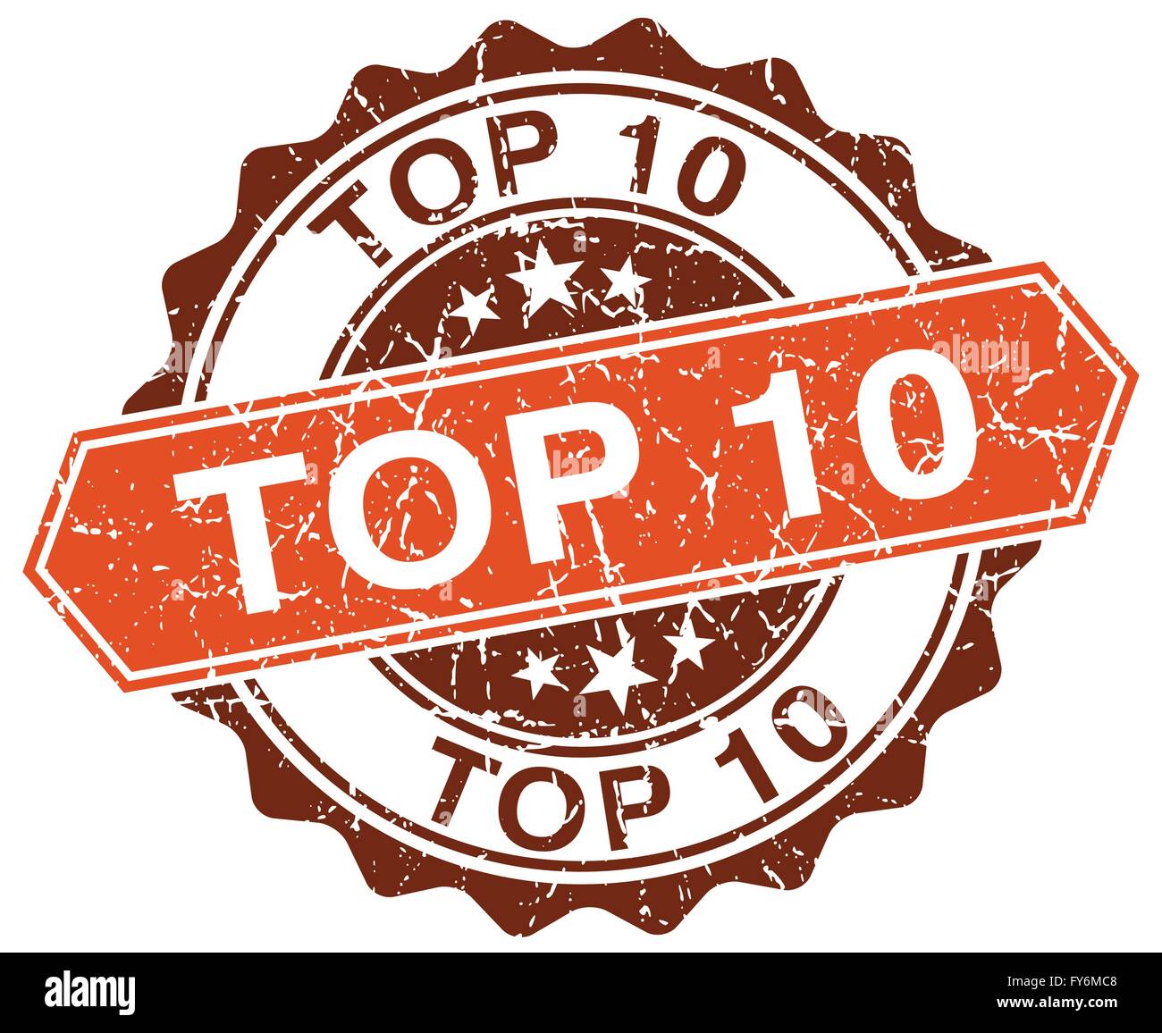 top 10 orange round grunge stamp on white Stock Vector Image & Art - Alamy