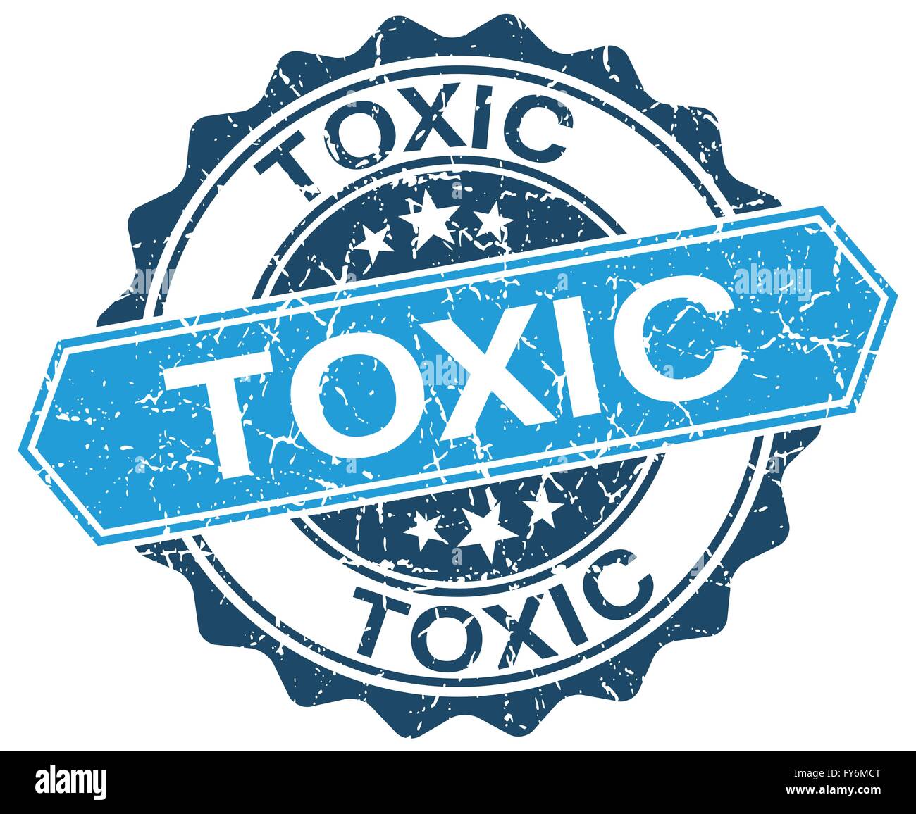 toxic blue round grunge stamp on white Stock Vector Image & Art - Alamy