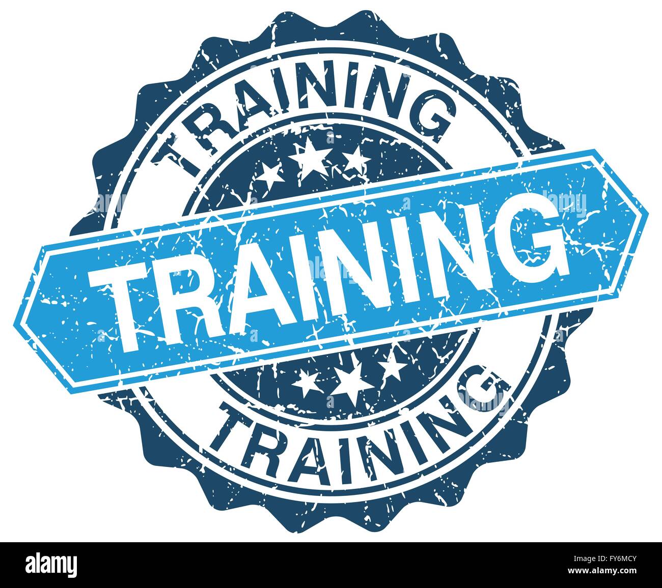 training blue round grunge stamp on white Stock Vector Image & Art - Alamy