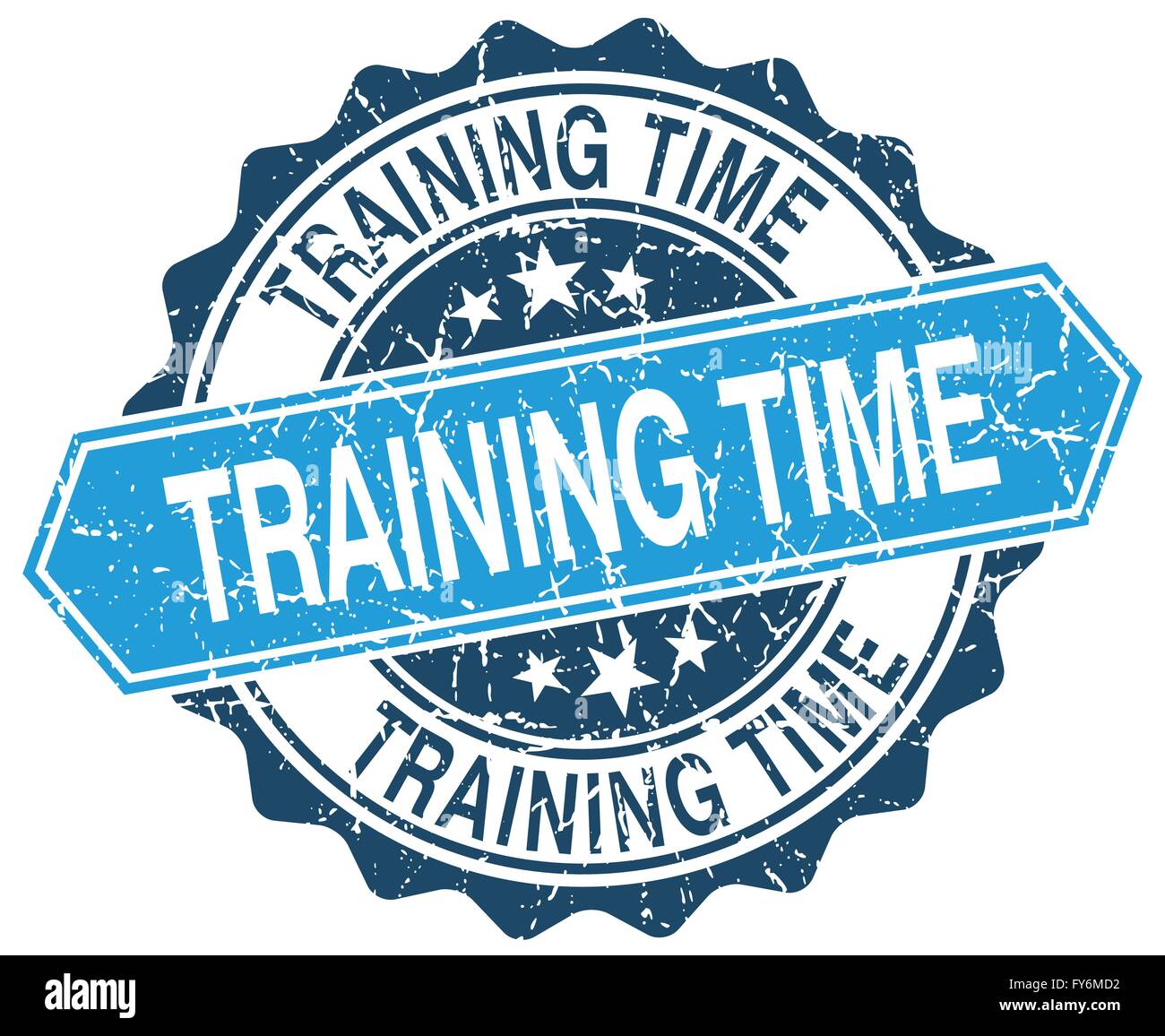 training time blue round grunge stamp on white Stock Vector Image & Art ...