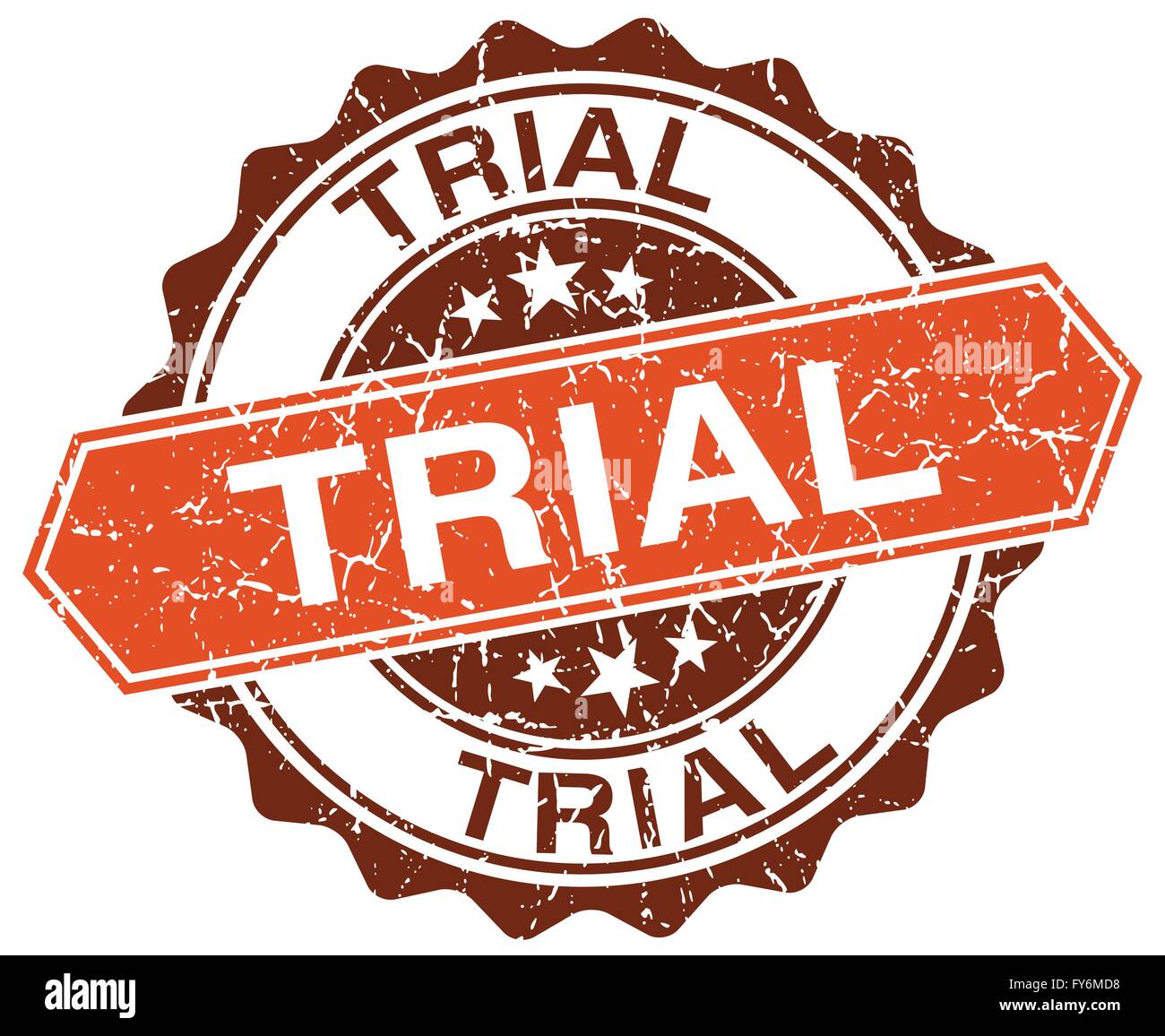 trial orange round grunge stamp on white Stock Vector Image & Art - Alamy