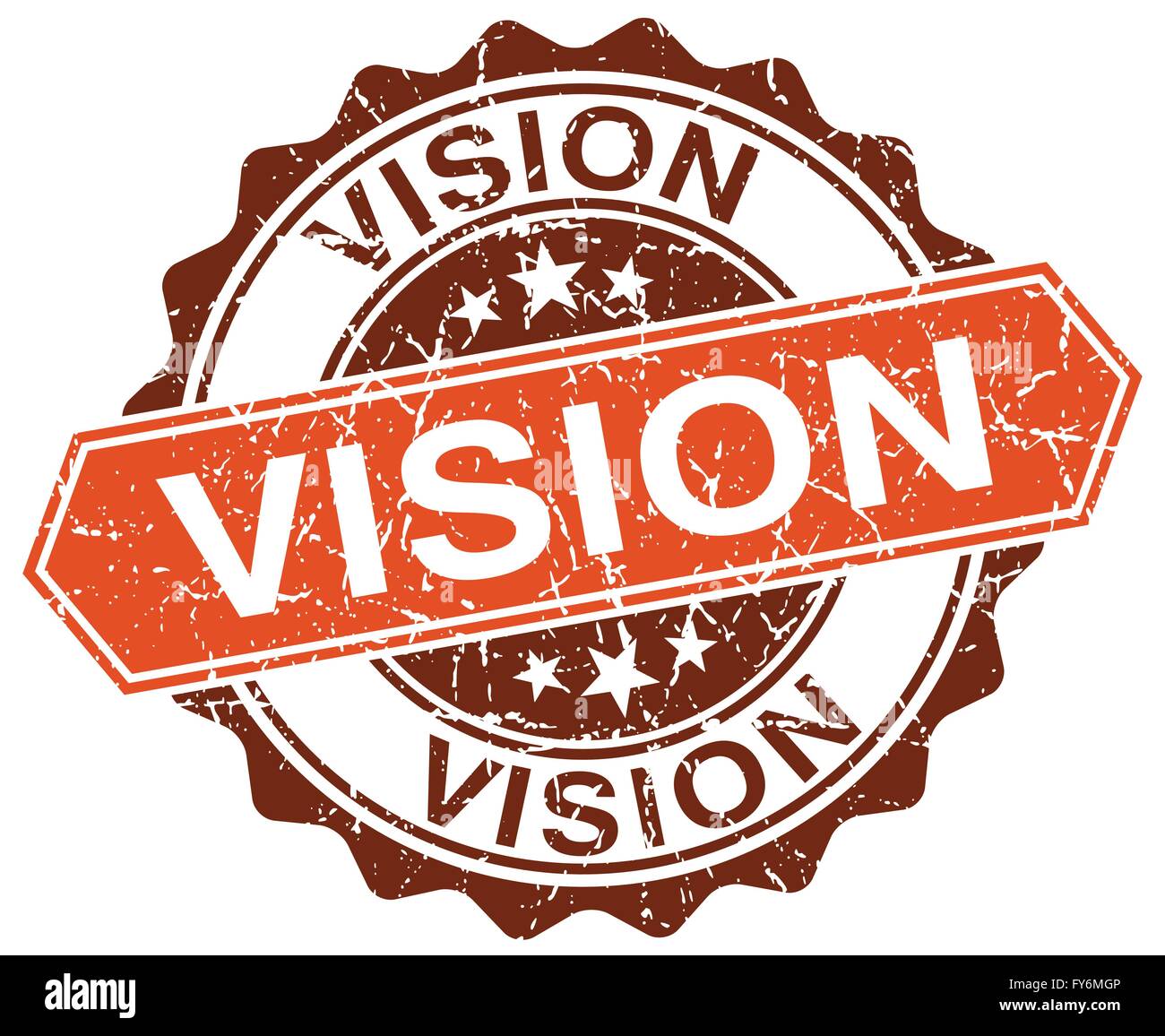 vision orange round grunge stamp on white Stock Vector Image & Art - Alamy