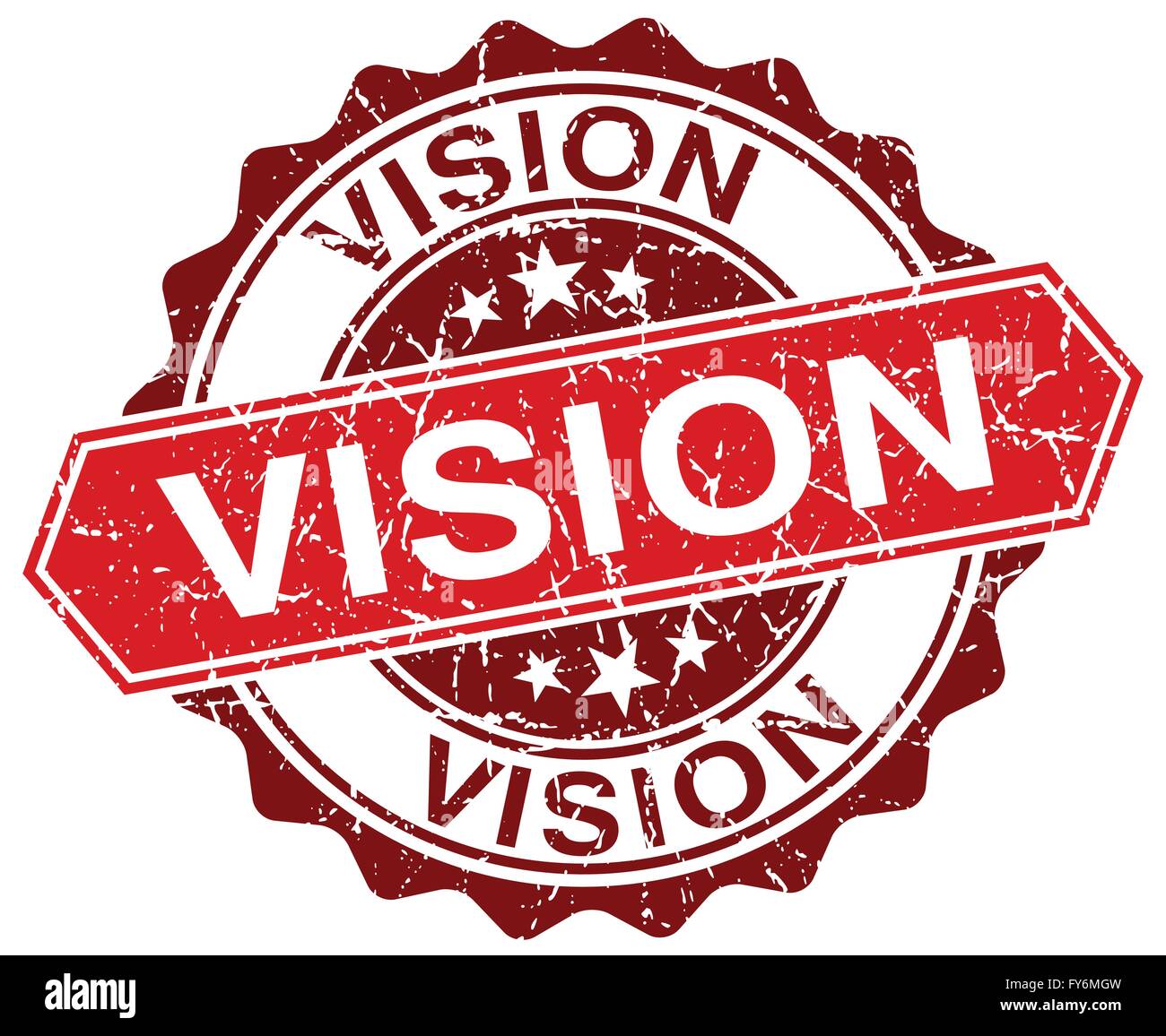 vision red round grunge stamp on white Stock Vector Image & Art - Alamy