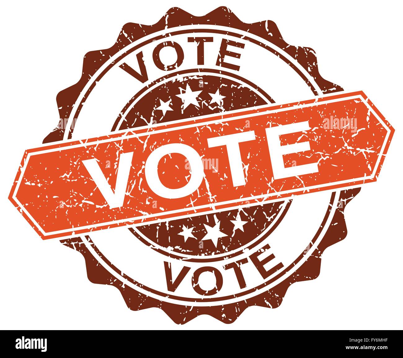 vote orange round grunge stamp on white Stock Vector Image & Art - Alamy