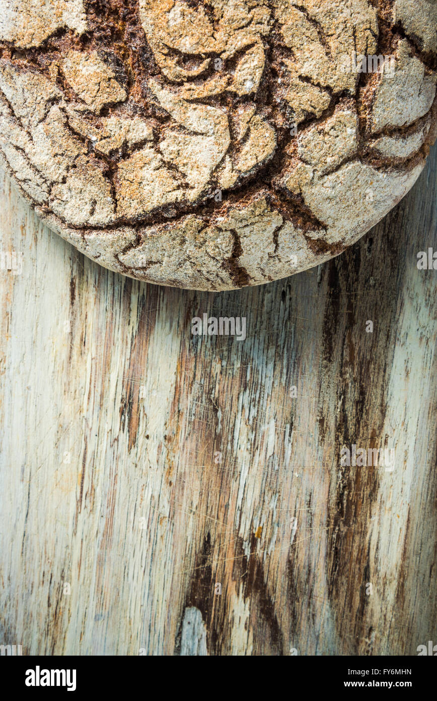 Artisan homemade bread loaf, from above on wooden board Stock Photo - Alamy