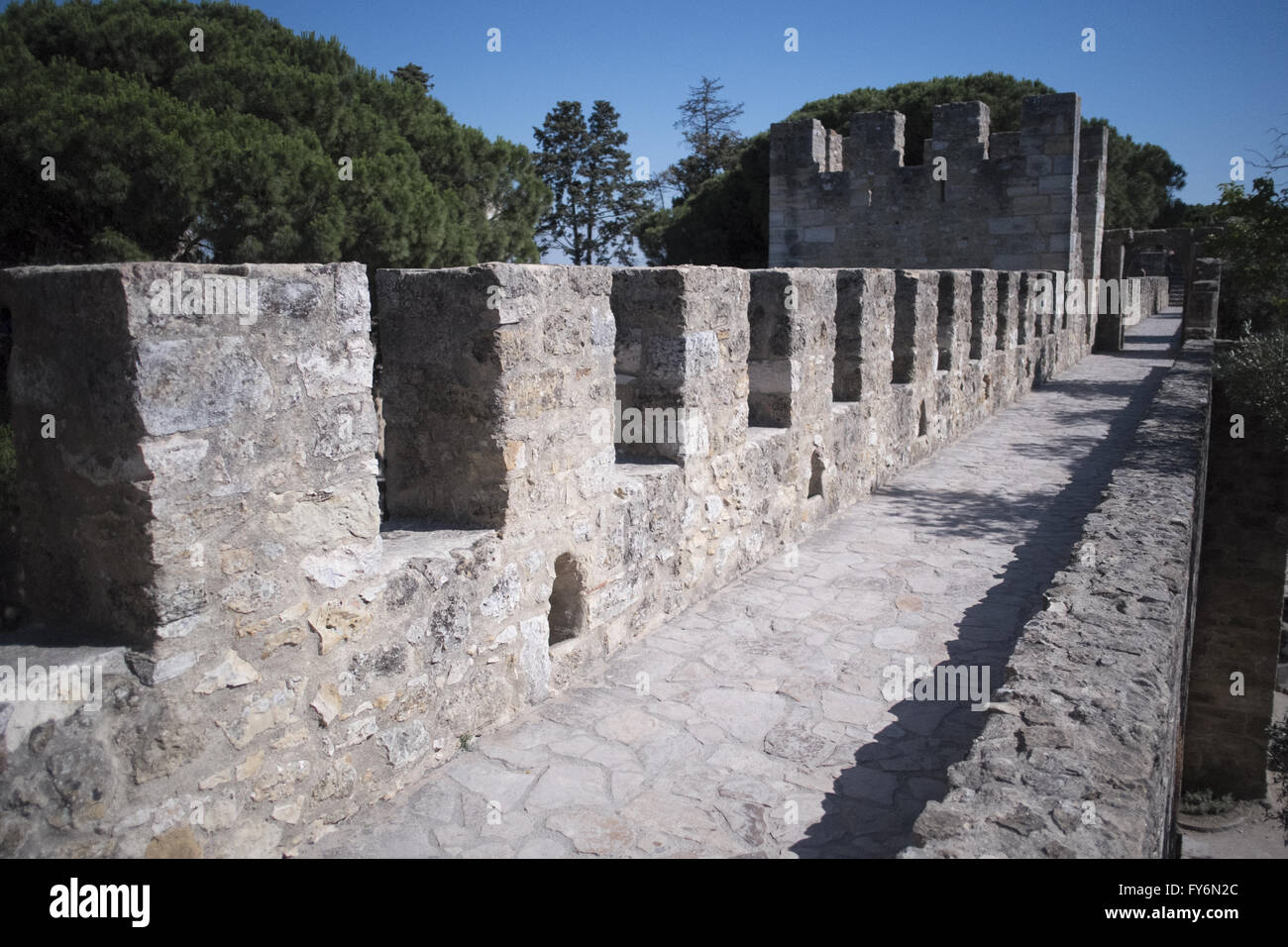 Ramparts of a castle Stock Photo - Alamy