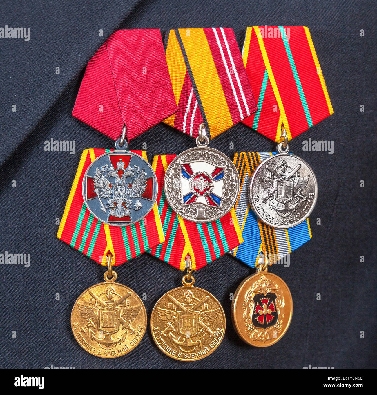 Awards and different medals on the russian navy uniform Stock Photo - Alamy