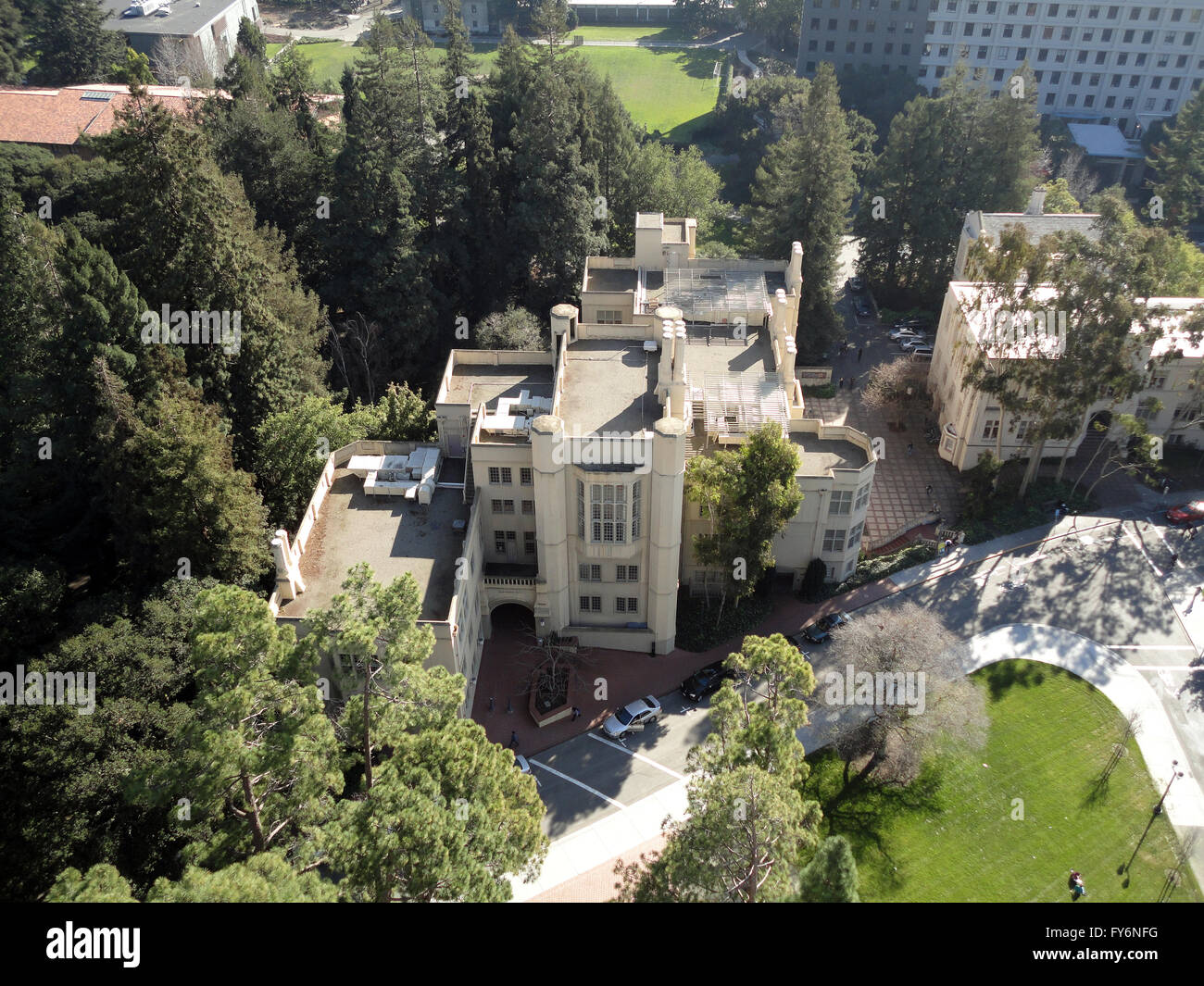 Birds eye view of Historic Buildings of UC Berkeley Campus surrounded ...