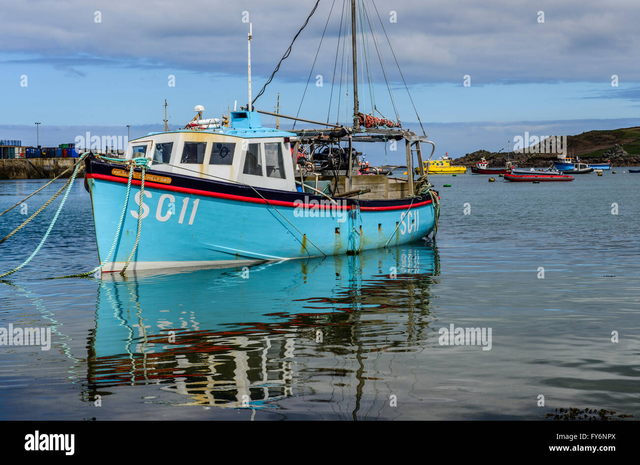 Fishing Boat at Hugh Town St. Mary's on the Isles of Scilly Cornwall ...