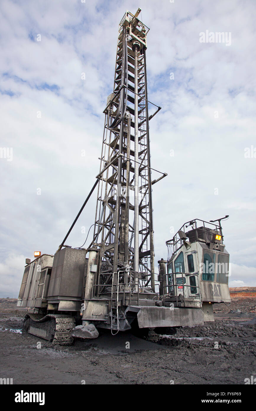Drilling holes for explosives, Sentinel copper mine, Africa Stock Photo ...