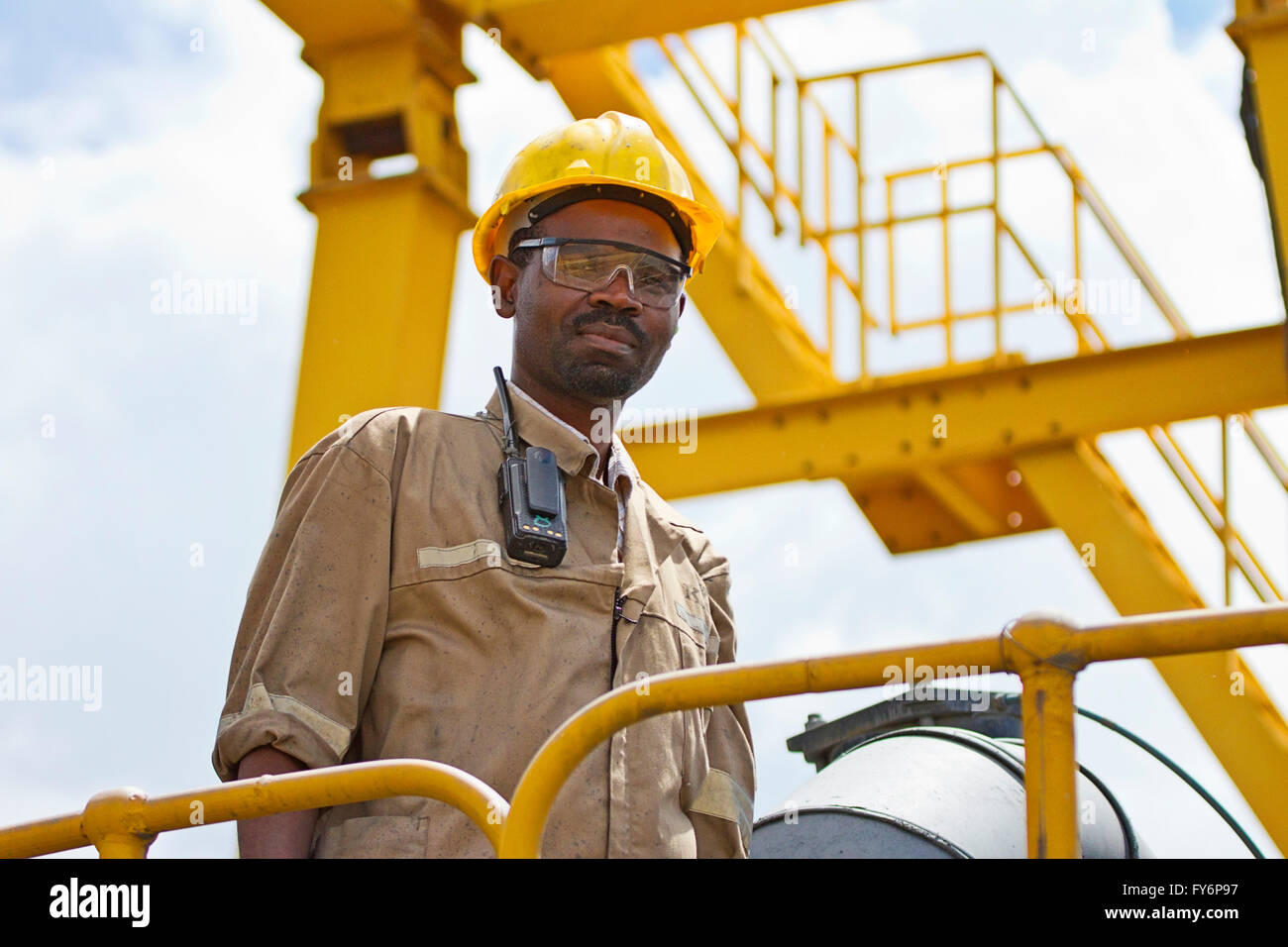 Zambian mine engineer at First Quantum Sentinel plant - Trident Stock ...