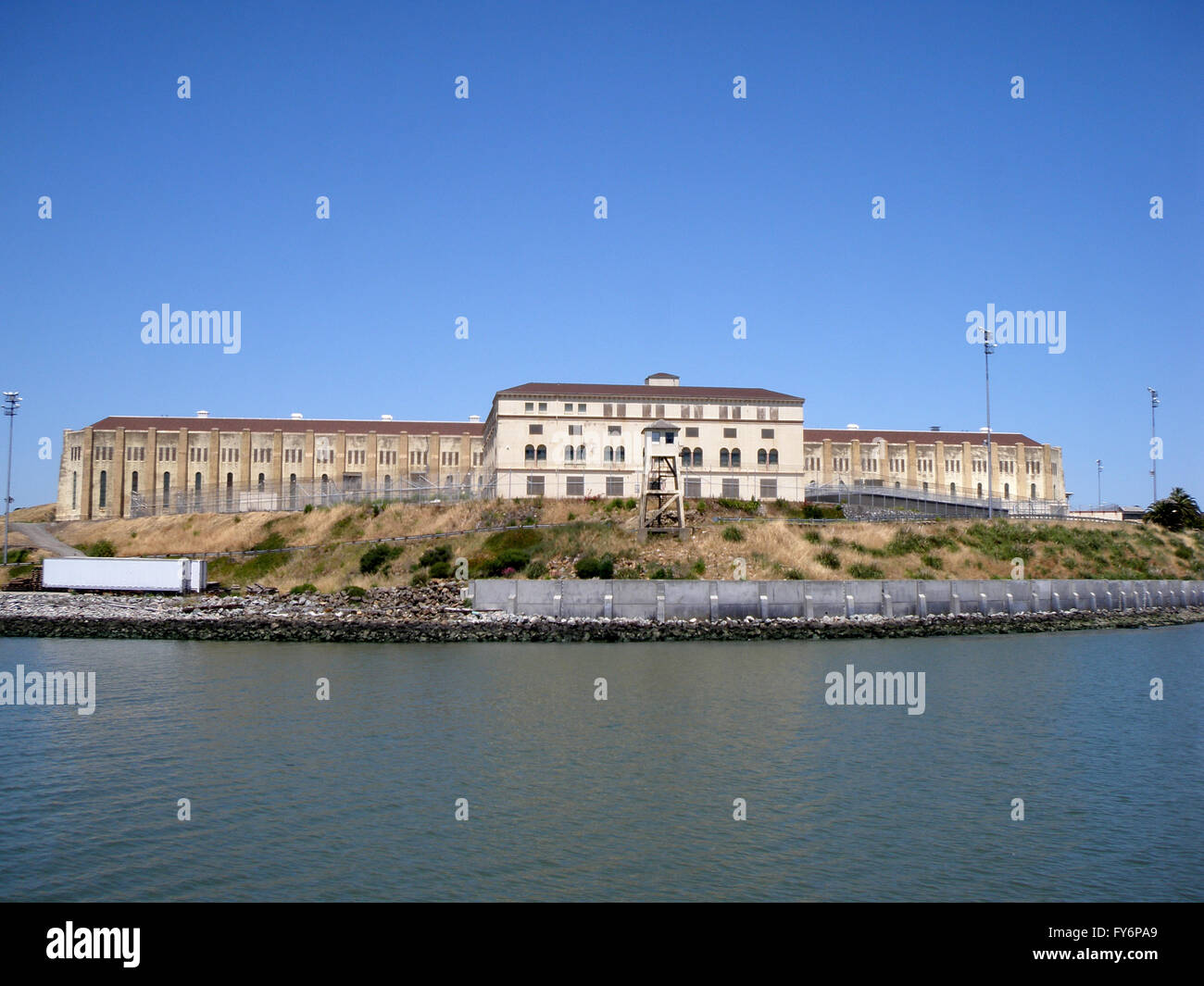 San Quentin State Prison California taken from a passing ferry on a ...
