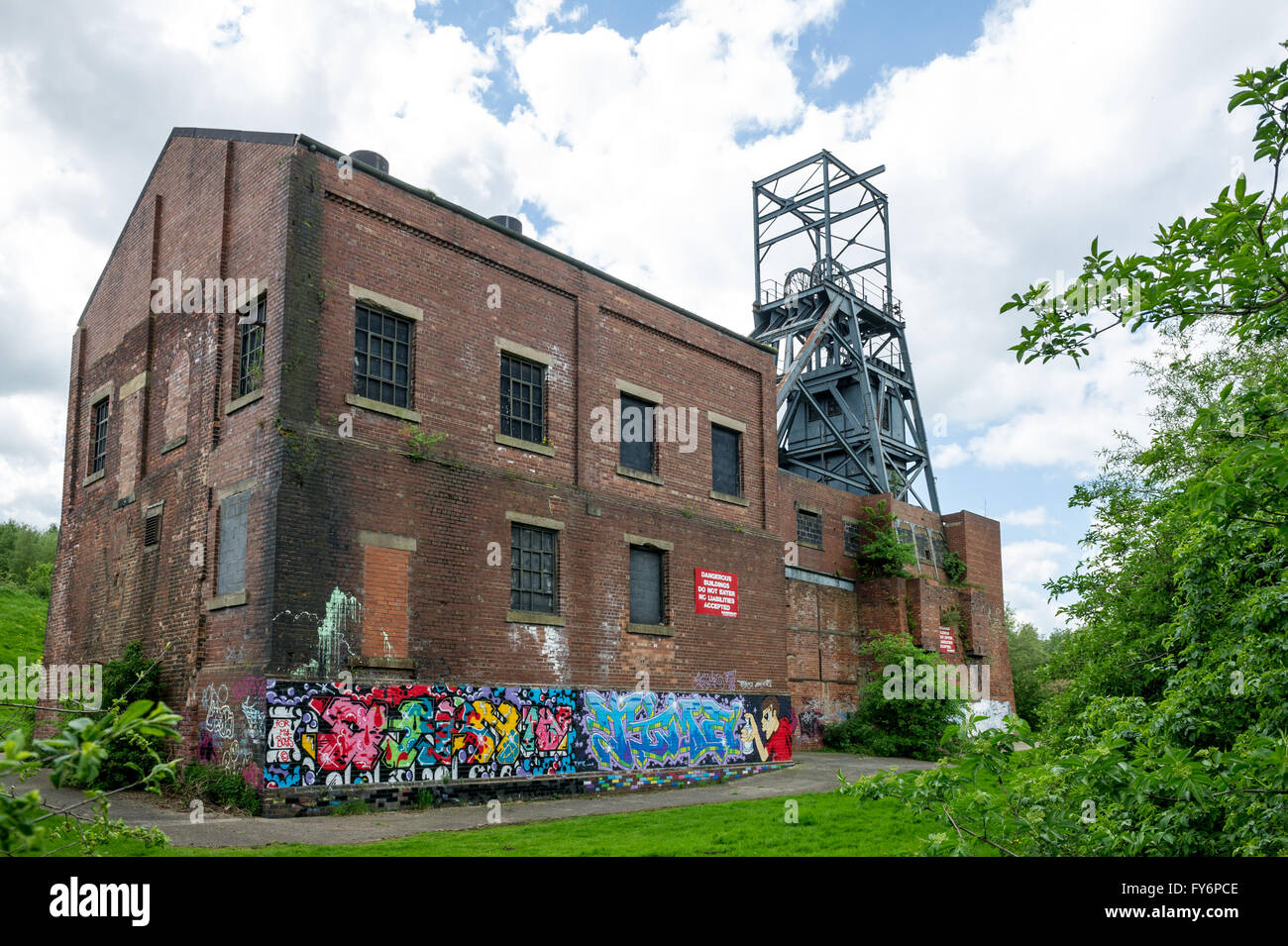 Barnsley Main Collier pit head plus winding gear South Yorkshire UK ...
