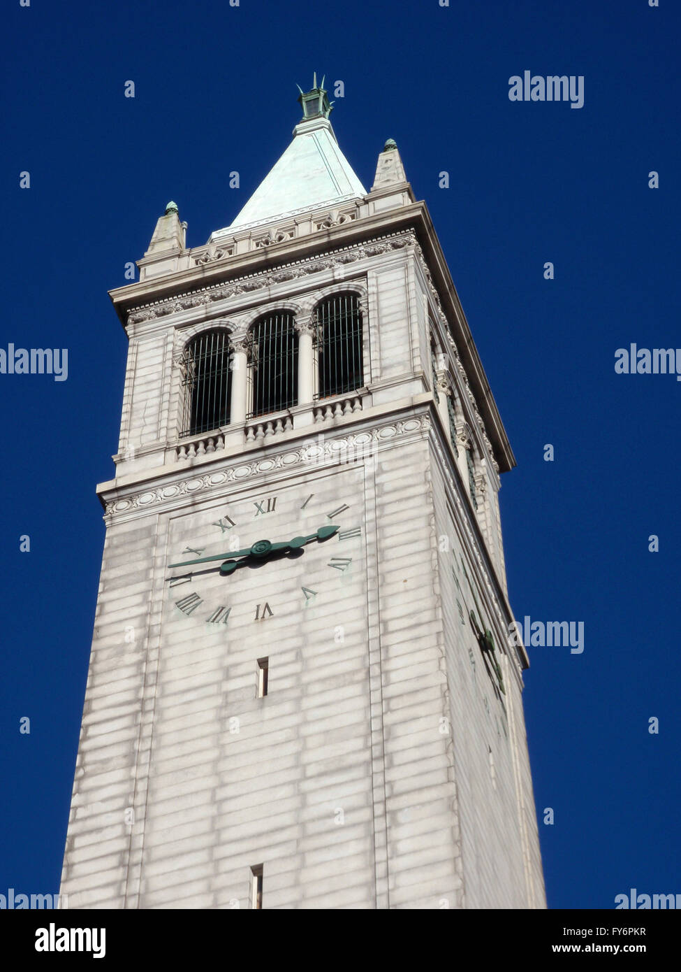 California campanile clock tower, Sather Tower, on the campus of the ...