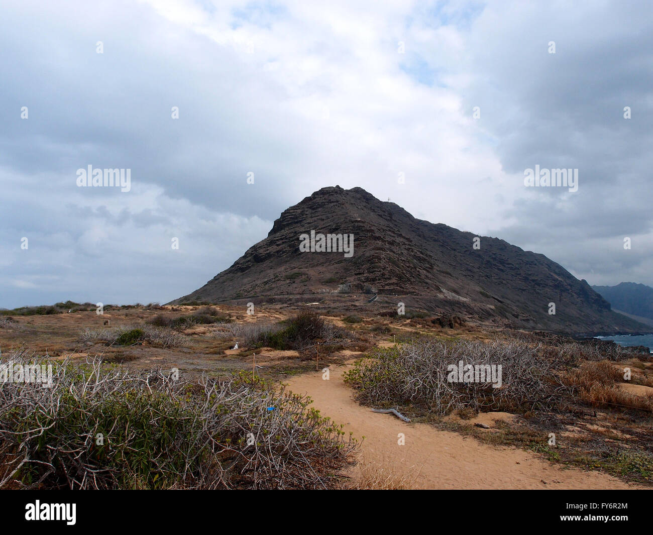 Sand trail at Kaena Point on the island of Oahu, Hawaii Stock Photo - Alamy