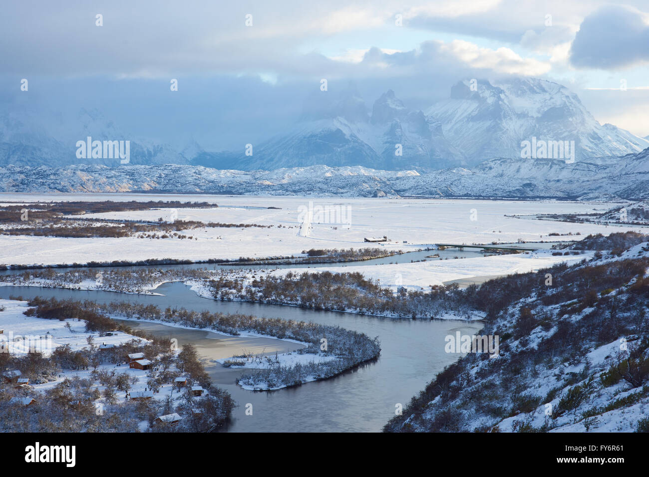 Winter in Torres del Paine National Park in Patagonia, Chile Stock ...