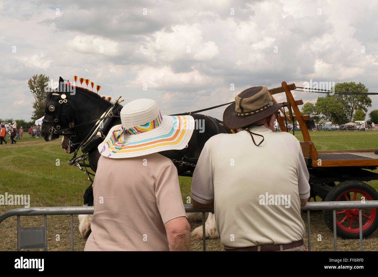 Spectators watching the display of country pursuits in the show ground ...