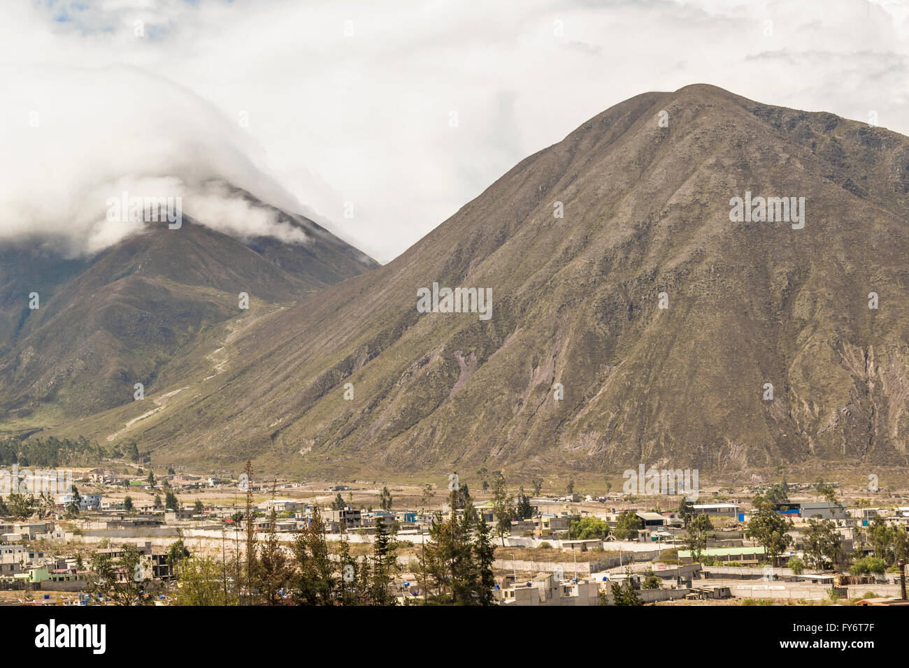 Beautiful landscape mountain view in the middle of earth city in the ...