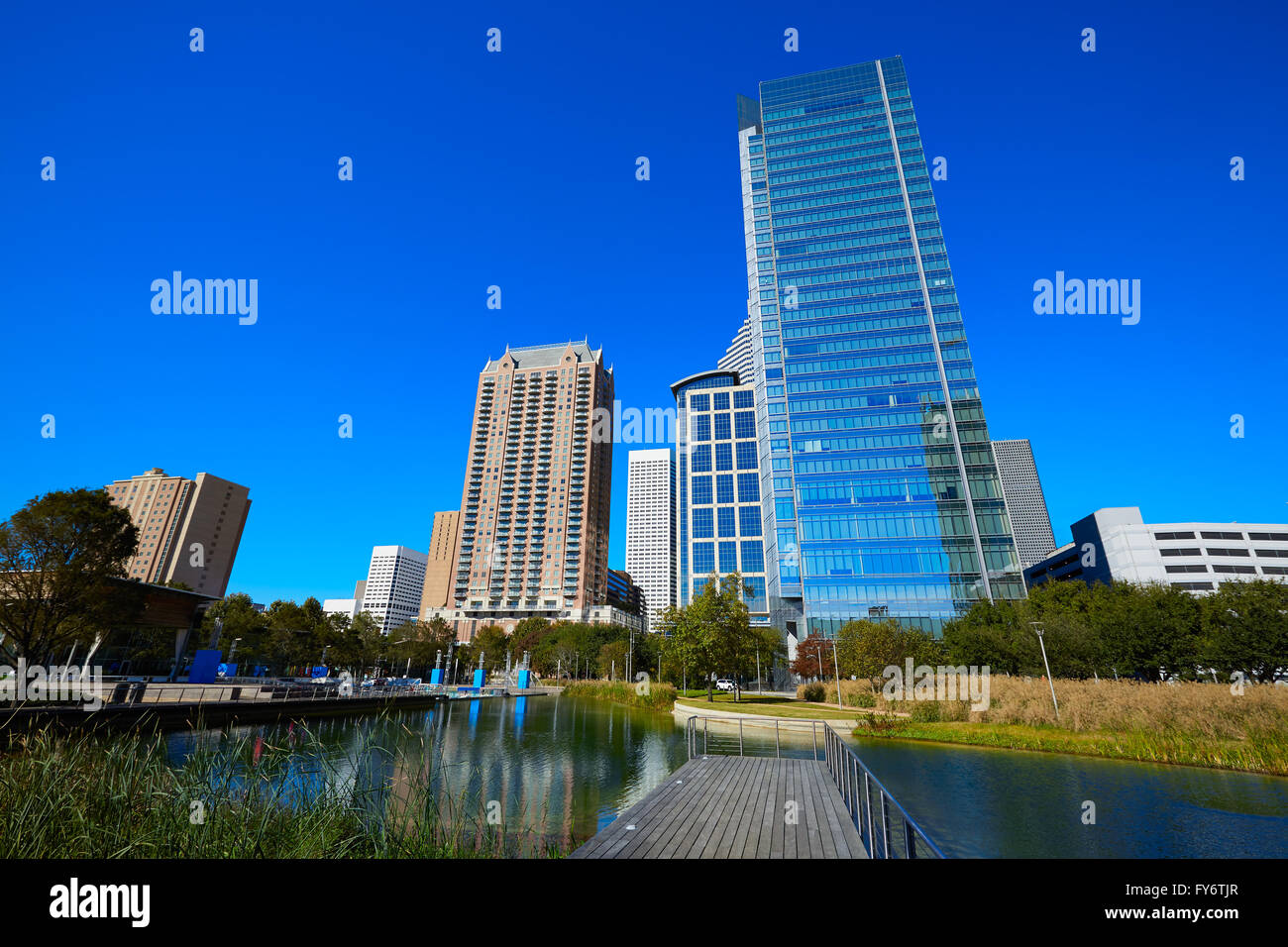 Houston Discovery green park in downtown Texas Stock Photo - Alamy